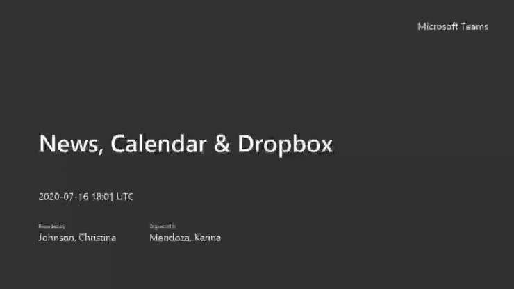 Session 2: News, Calendar _ Dropbox
