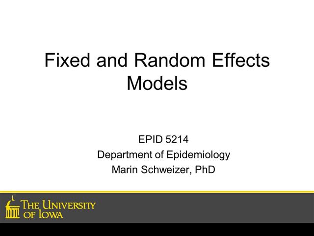 Fixed vs. Random Effects