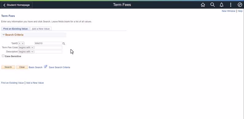Term Fee Codes Tab - No Audio