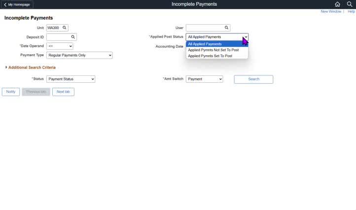 AR_Viewing Incomplete Payments - No Audio