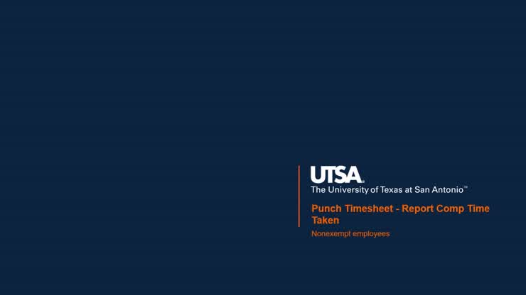 How do I submit comp time taken? (UTSA-produced)