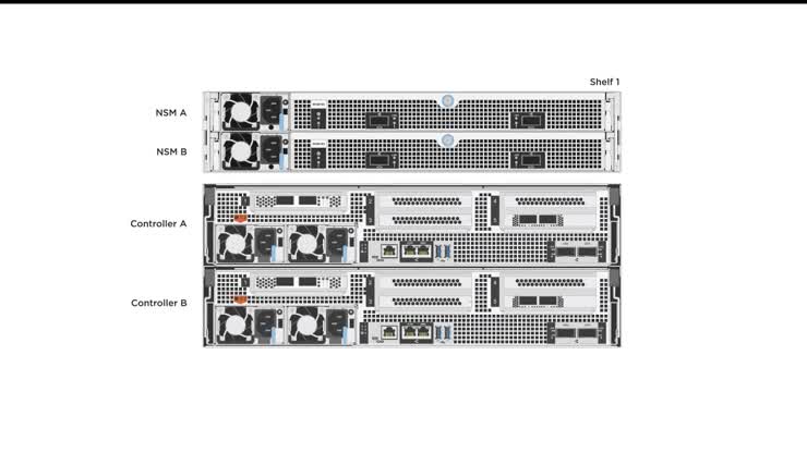 Cabling the controllers to a single NS224 shelf
