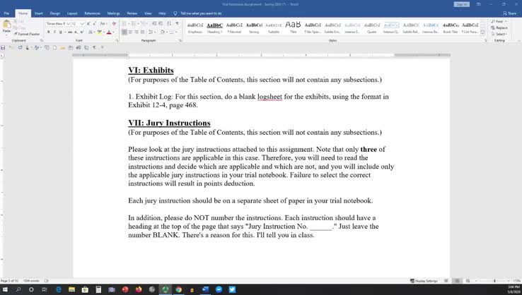 Tips for the Jury Instructions of Your Trial Notebook