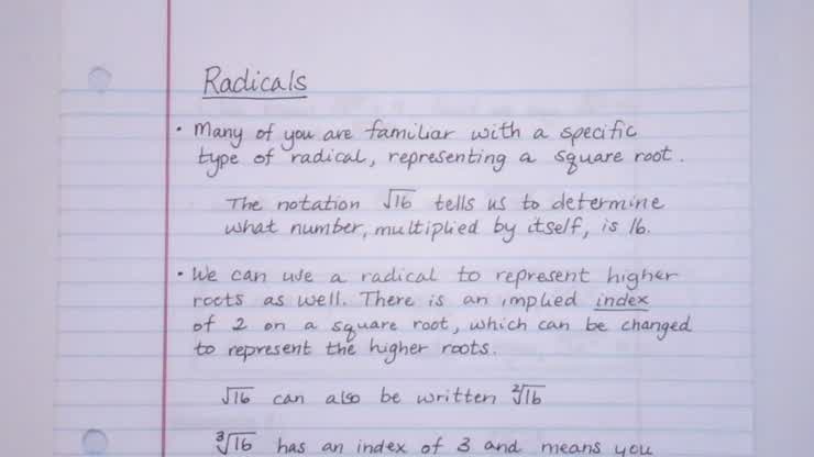 Math 103 Radicals
