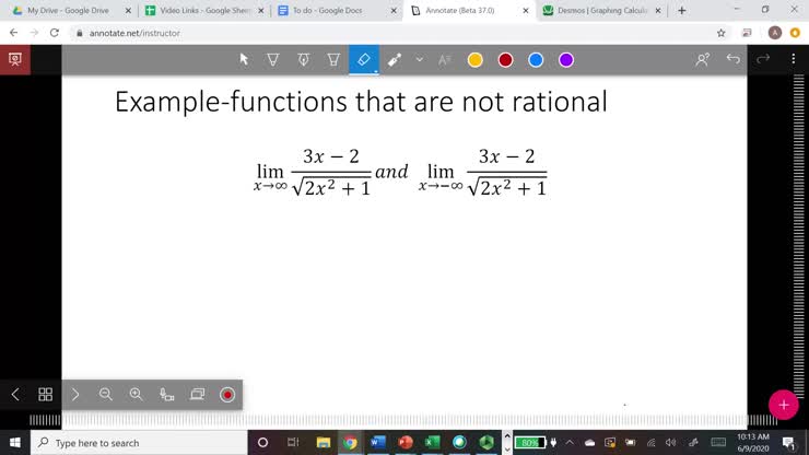 MAT 271 Limits at infinity sqrt in rational functions