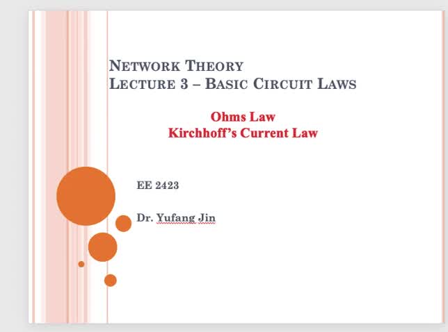 Lecture 03 P1 Ohms law