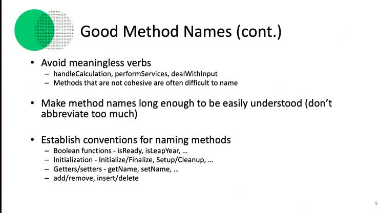 CS 240 - Cohesion and Method Naming