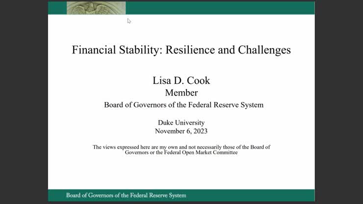 Gov. Lisa Cook at Duke University