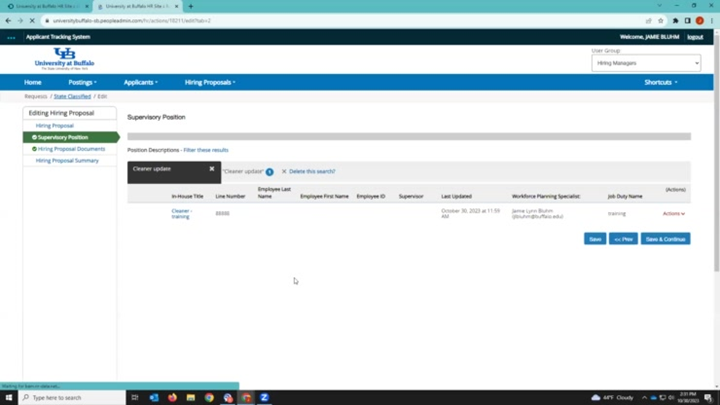 Classified - Hiring Proposal Details