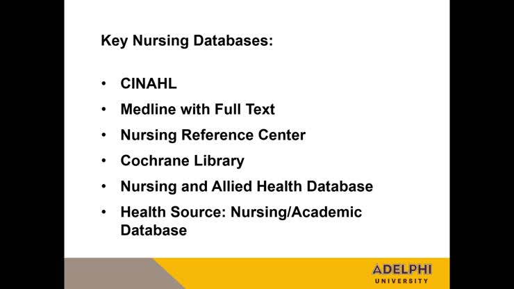 Introduction to Nursing Databases - revised 9-21