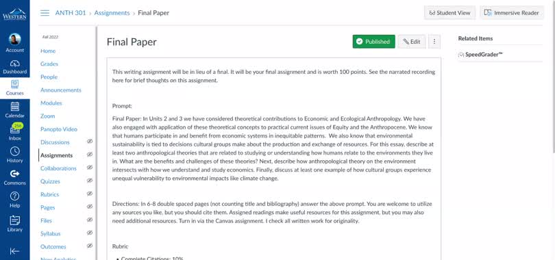 Final Paper Thoughts