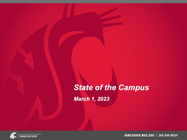 WSU Vancouver - State of the Campus Address 03-01-2023