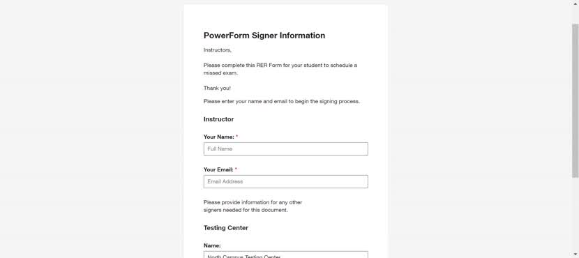 RER Form Process via DocuSign for Instructors