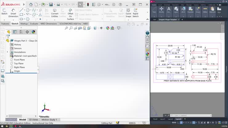 SolidWorks - Hinges Part 3 - Clasp