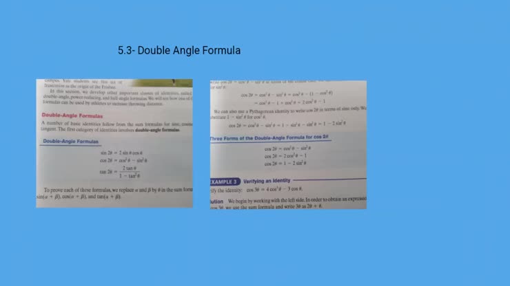 5.3 - Double Angle Formulas