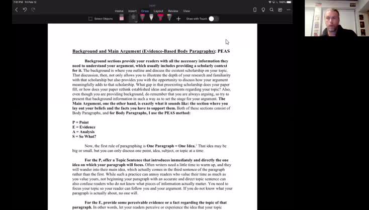 Dr. K's Tip of the Week: PEAS Paragraphs