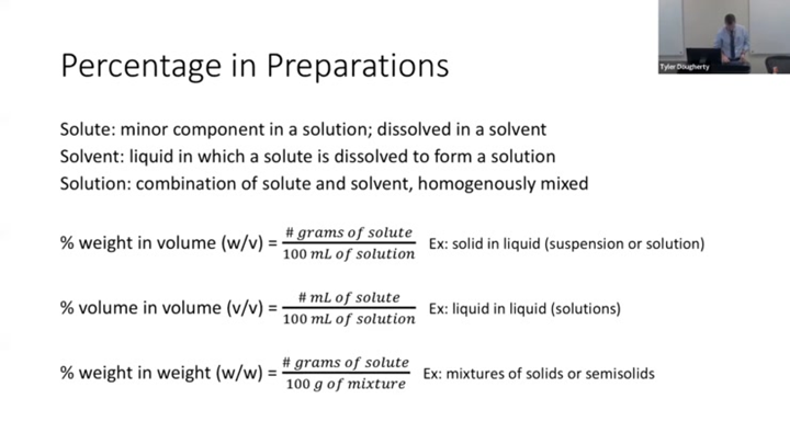 Pharmacy Calculations Percentage, Ratio Strength, Concentration