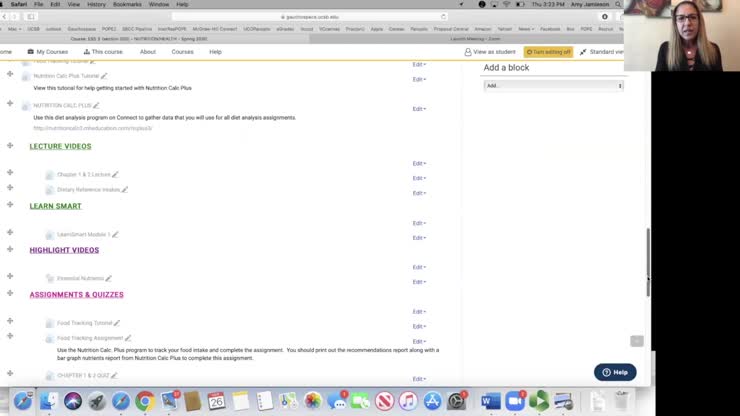 Weekly Pattern on GauchoSpace - Amy Jamieson