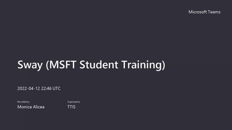 Sway (MSFT Student Training)
