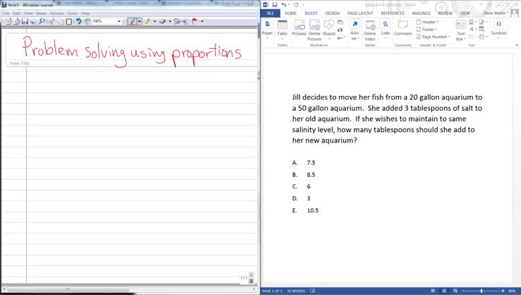 Problem solving using proportions