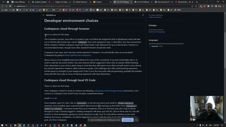 Codespaces cloud through browser