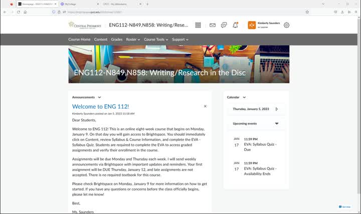 ENG 112: Getting Started