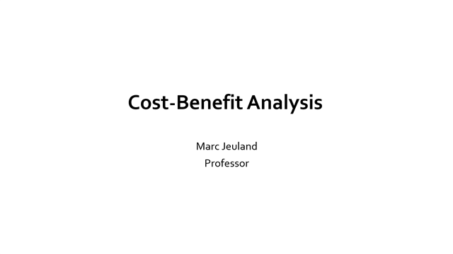 UCT Short Course: Cost-Benefit Analysis