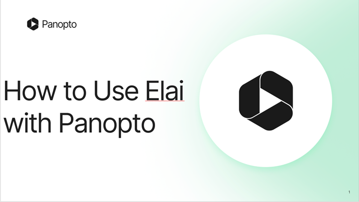 How to Use Elai with Panopto