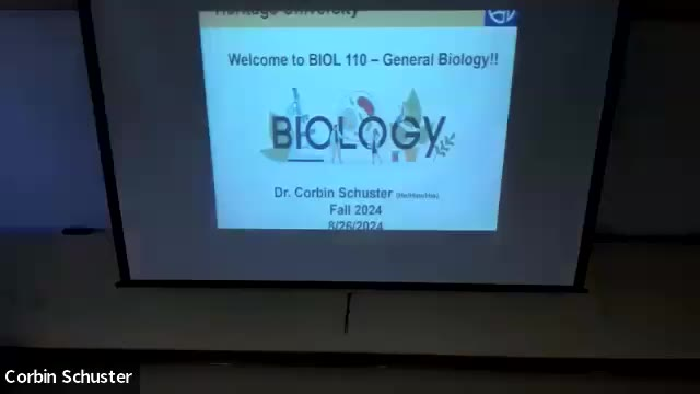 BIOL 110 - Fall 2024 - Lecture 1 - Aug 26