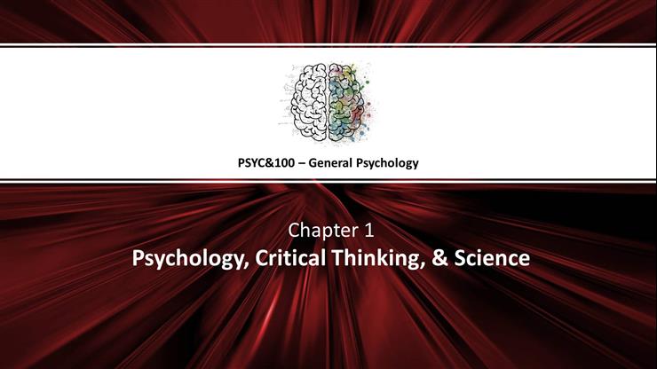 PSY 100 - Chapter 100