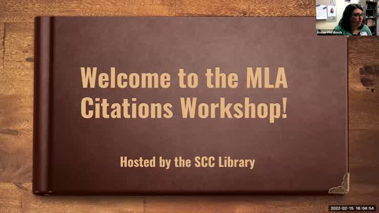 MLA Workshop from the SCC Library