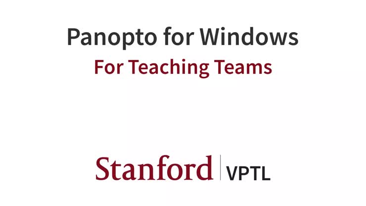 Panopto for Windows