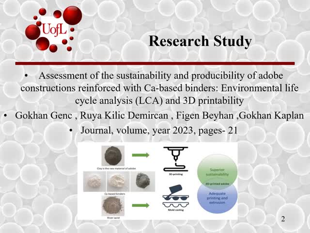 ME 575 MAM Presentation 2 Adobe samples reinforced with calcium-based ...