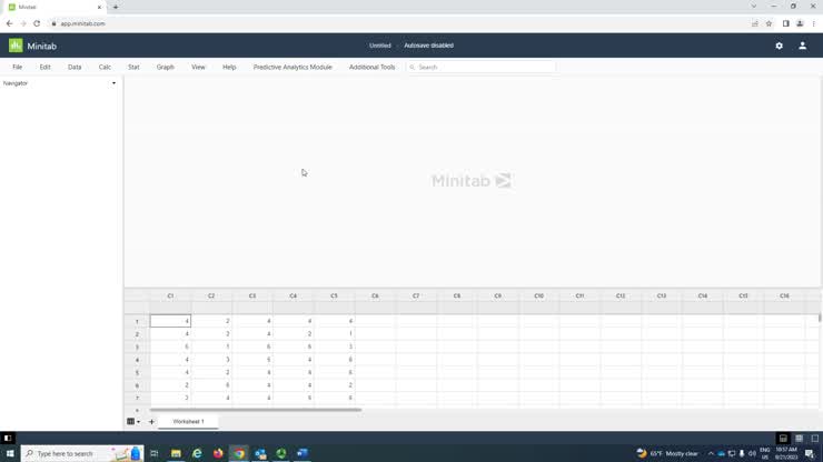 Descriptive Statistics in Minitab