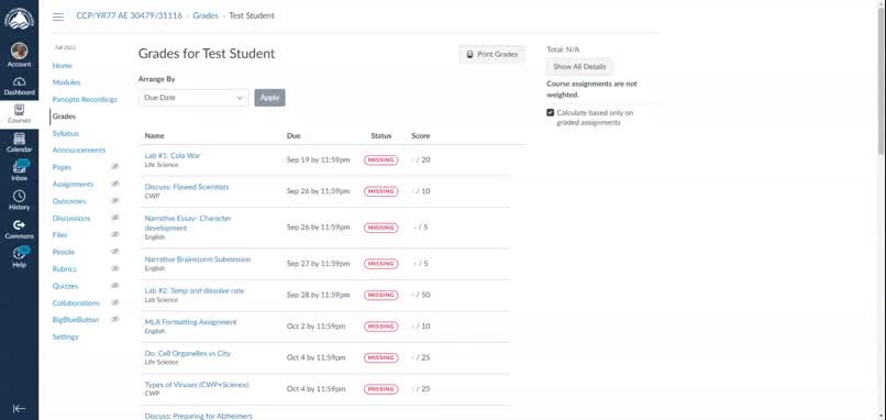Checking those missing grades!