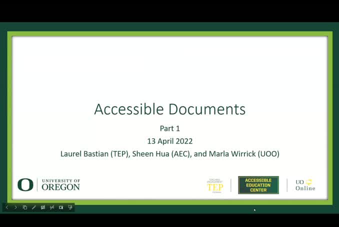 Accessible Documents: Creating New Documents - Apr 13, 2022