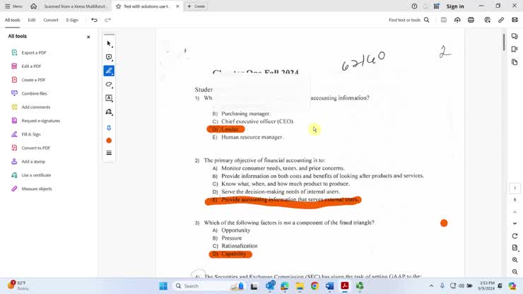 Chapter One Quiz Solutions