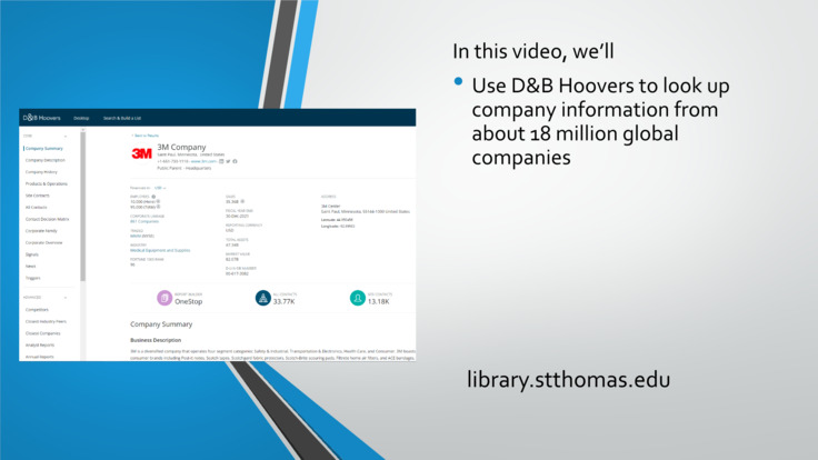D&B Hoovers for Company Information