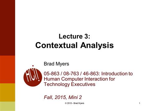 Lecture 3 - Monday, November 09, 2015