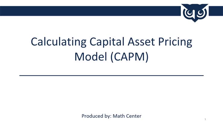 Calculating Capital Asset Pricing Model (CAPM)