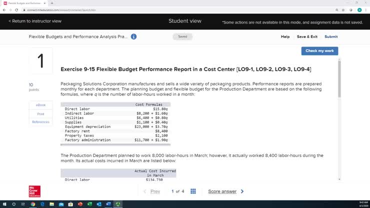 ACC-121, Chapter 9 Practice Problems