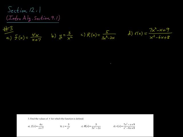 Intro to Rational Functions - #3