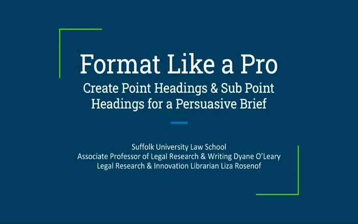 LPS Formatting Point Headings Exercise - 01/23/19