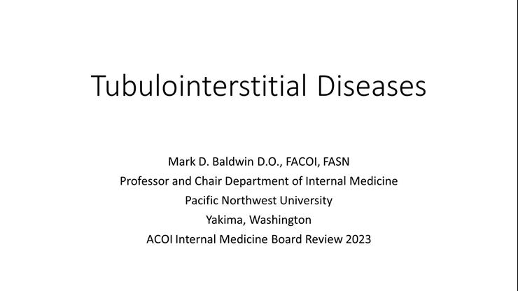 Tubulointerstitial Disorders