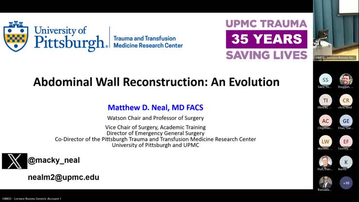 Department of Surgery Grand Rounds : Master Surgeon Lecture Matthew D ...