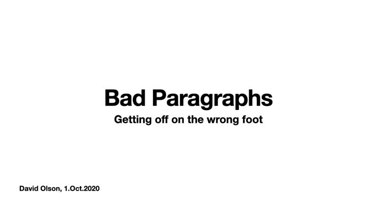 Bad Paragraphs