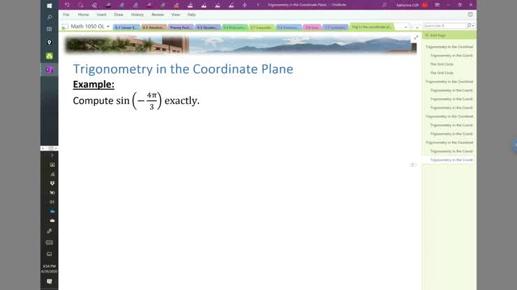 Reference and special right triangles in the coordinate plane example 2