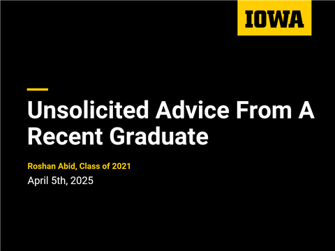 Unsolicited Advice from a recent grad