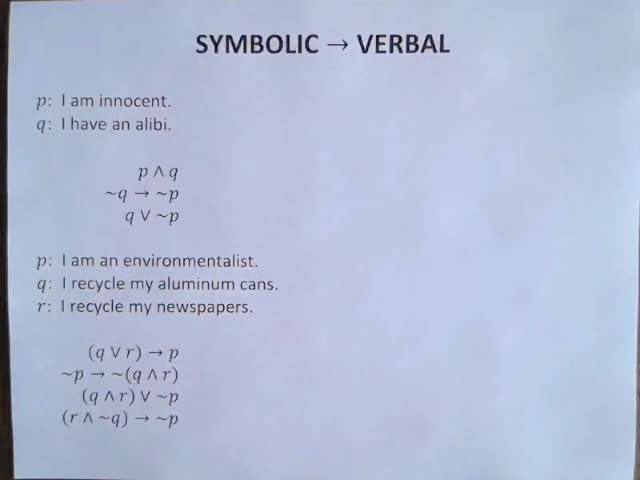 1.2 Converting Symbolic to Verbal