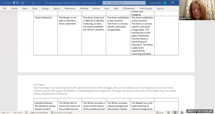 Explanation of the Final Paper